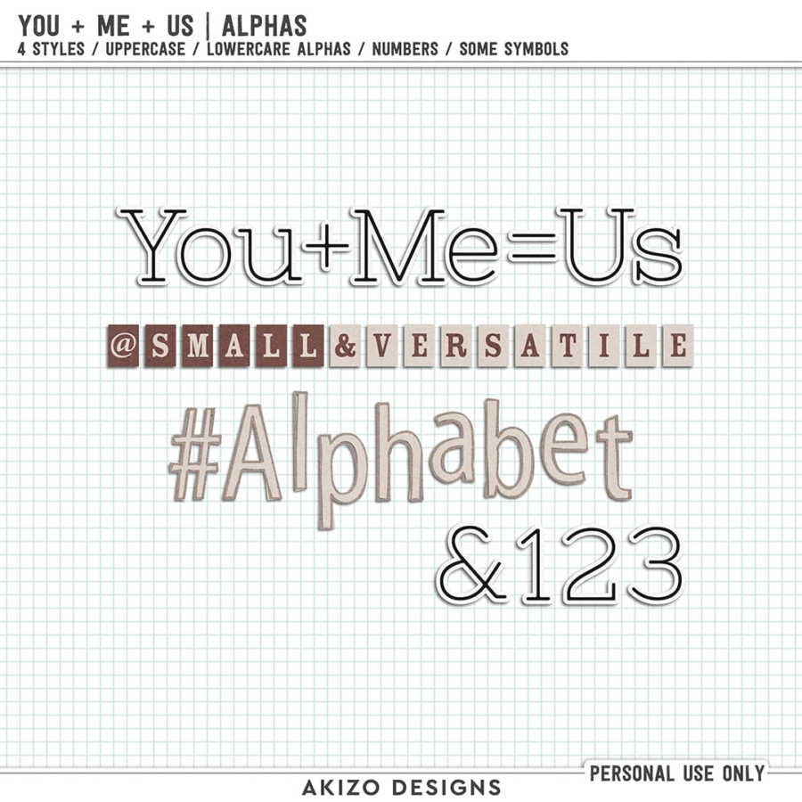 New – You + Me = Us | Collection | Akizo Designs | DS